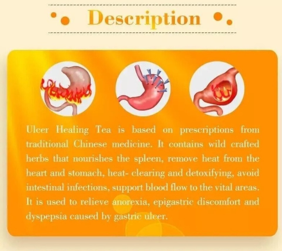 ULCER HEALING TEA NOURISH STOMACH RELIEVE GASTRIC ULCER ACUTE GASTRITIS ...