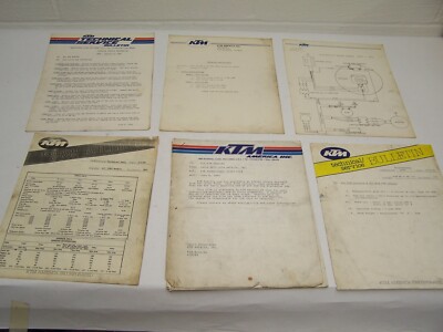 6 KTM DEALER TECHNICAL SERVICE BULLETINS 1978 1980 1983 1987 VINTAGE ...