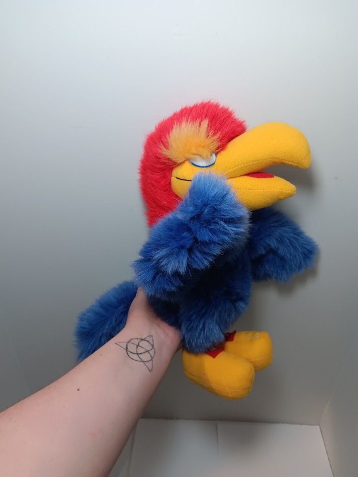 Kansas Jayhawks Plush Big Jay Stuffed Animal Musical Mascot Vintage ...