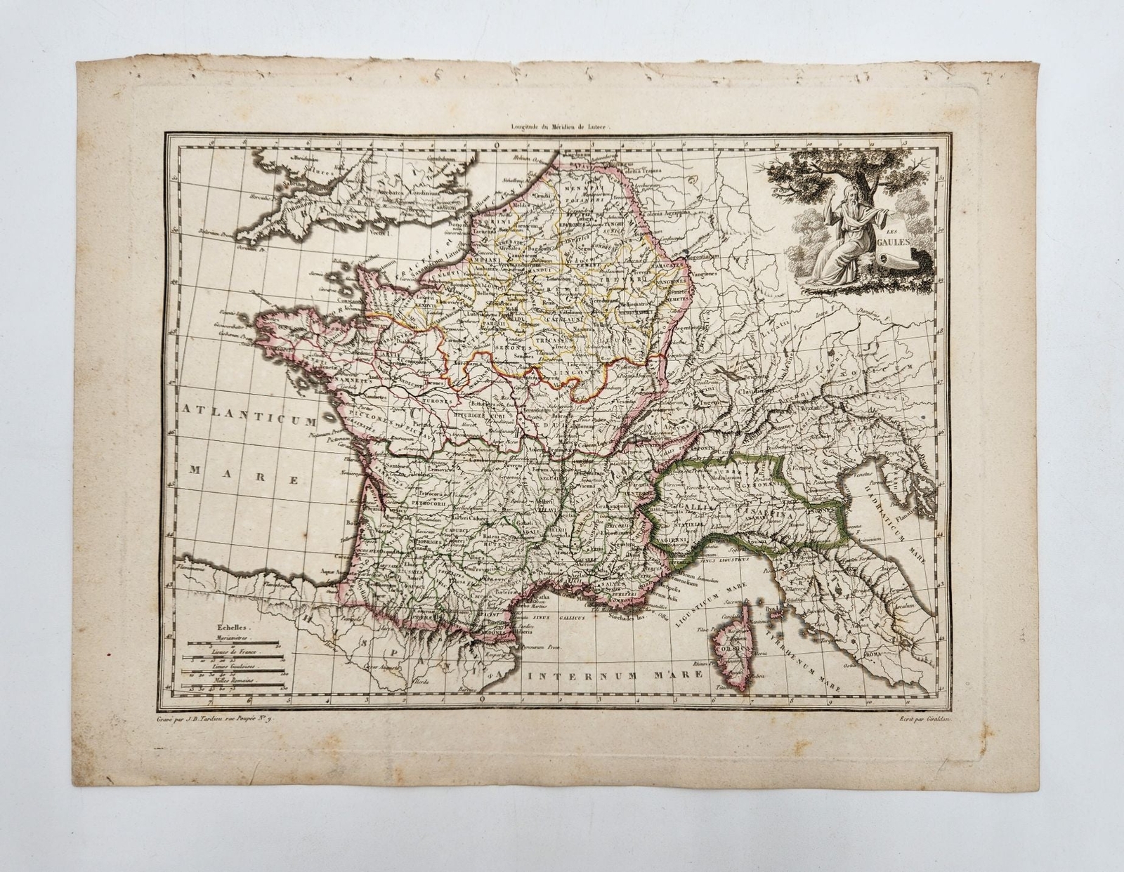 Original Map 1812 of France And Italy In 1789 - Conrad Malte-Brun ...