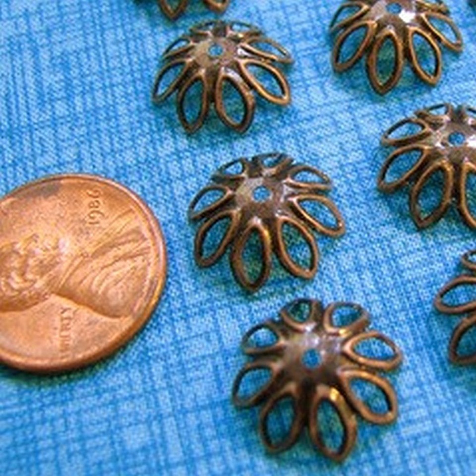 Antiqued Copper Filigree Bead Caps Vintage Bohemian Style 6mm - 42mm ...