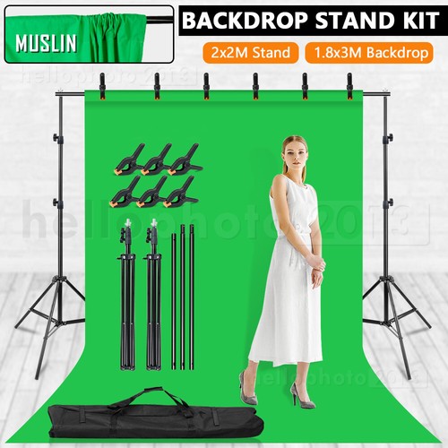 Muslin Background Support Photo Backdrop Stand 6 Clamps+Collapsible ...