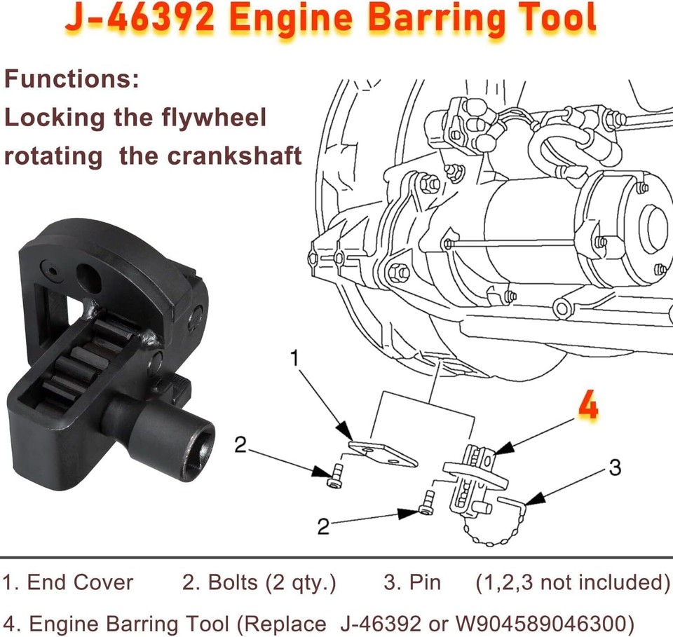 J-46392 Engine Barring Tool for Detroit Diesel DD13, DD15, DD16 ...