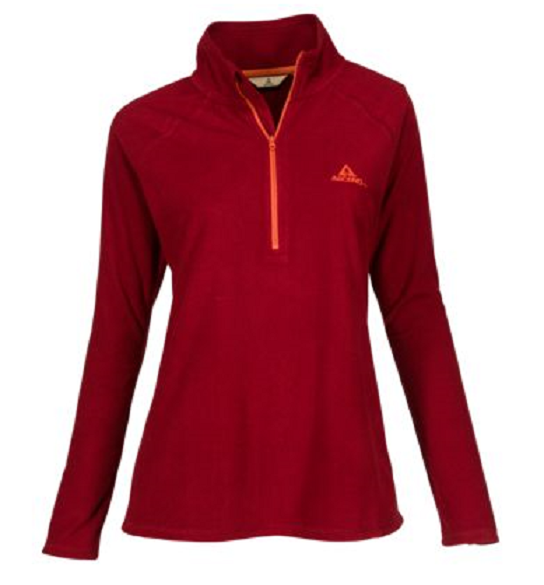 NEW Ascend Gridded Fleece 1/4-Zip Pullover Sun Dried Tomato Size Large ...