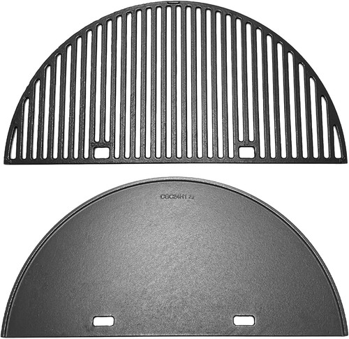 New-24" Cast Iron Heavy Round Grill Grates and Griddle for BGE, Big ...