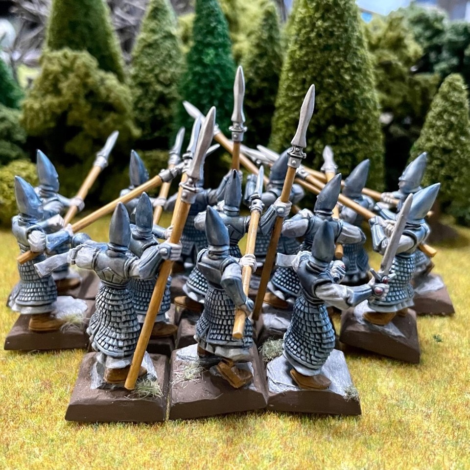 High Elf Warriors Regiment 14 Painted Miniatures Spearmen Warhammer | eBay