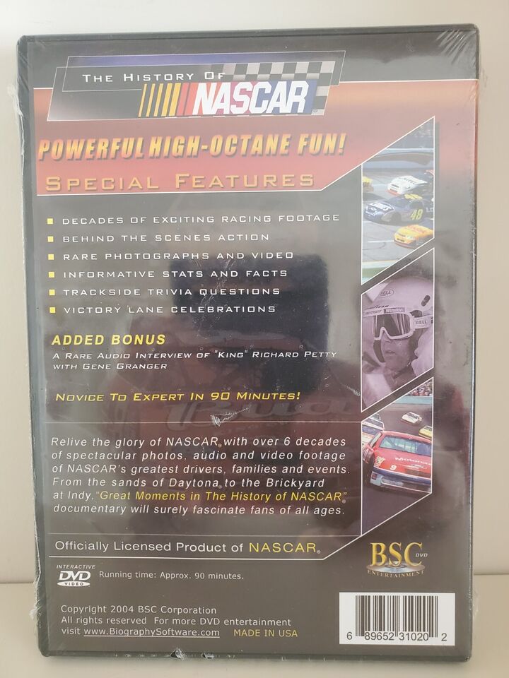 The History of NASCAR-Limited Edition (DVD, 2003) NEW | eBay