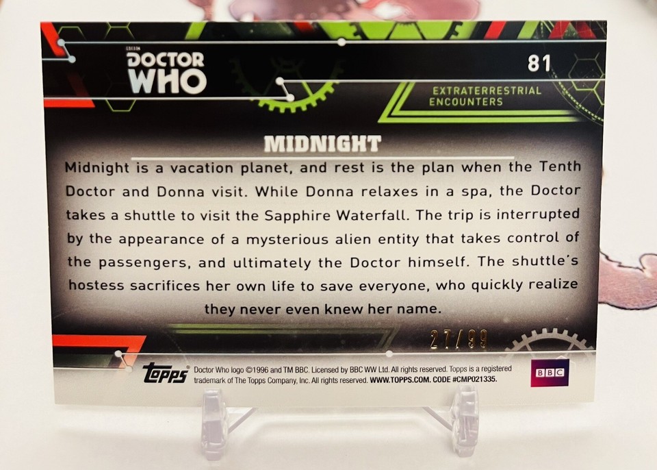 2017 Topps Doctor Who Extraterrestrial The Tenth Doctor Card 81 Blue ...
