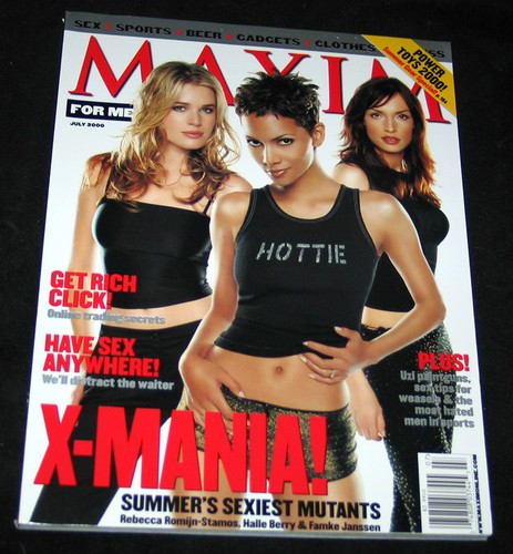 2000 Maxim X-MEN Famke Janssen HALLE BERRY (MINT COPY) REBECCA ROMIJN ...
