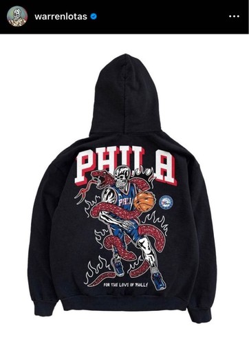 Warren Lotas NBA Sixers Hoodie XXL For The Love of Philly - Unused Rare ...