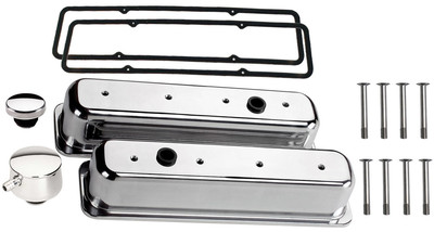 BILLET SPECIALTIES POLISHED TALL VALVE COVERS,SBC CENTER BOLT,PCV ...