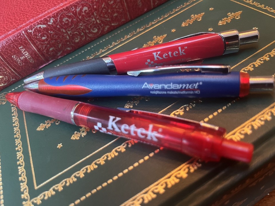 3 Rare Pharmaceutical pens Metal/plastic/write! | eBay