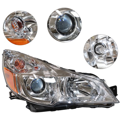 Right Side Headlight Assembly Chrome Amber For 2010-2014 Subaru Outback ...