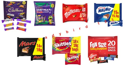 Cadbury Maltesers Mars Milky Way Skittles Fun Size Treatsize Multipack ...