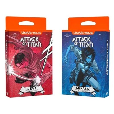 UniVersus CCG - ATTACK ON TITAN CLASH DECKS (Set of 2) Levi & Mikasa | eBay