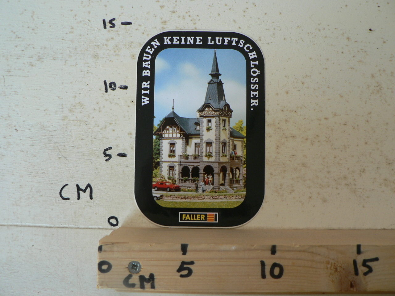 STICKER,DECAL FALLER WIR BAUEN KEINE LUFTSCHLOSSER MODELS TREINEN ...