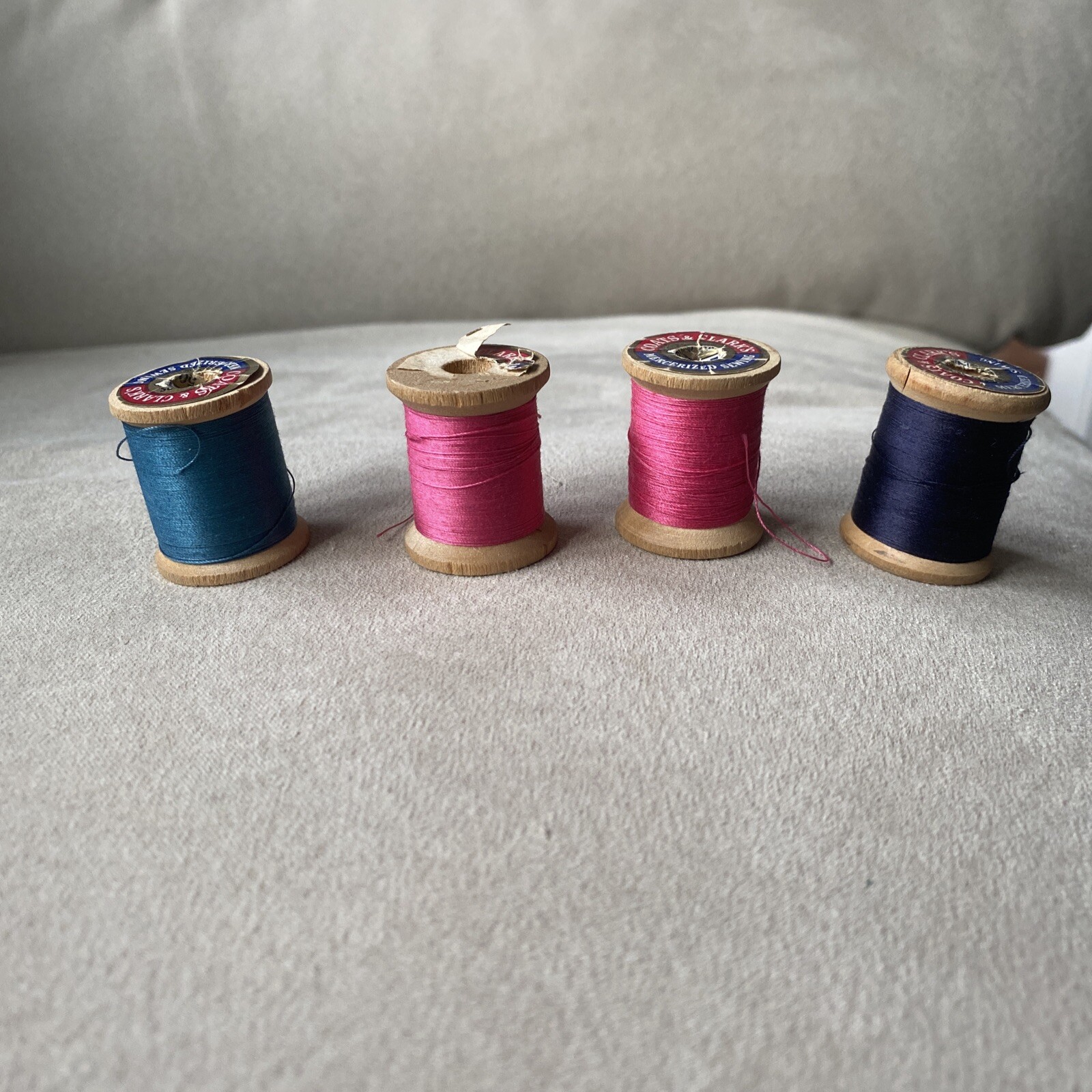 Vintage Lot of 4 Coats & Clark Boilfast Sewing Thread-Wooden Spools | eBay