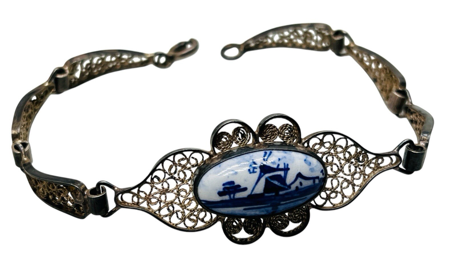 Vintage Signed and Marked Delft Blue and White Scenic… - Gem