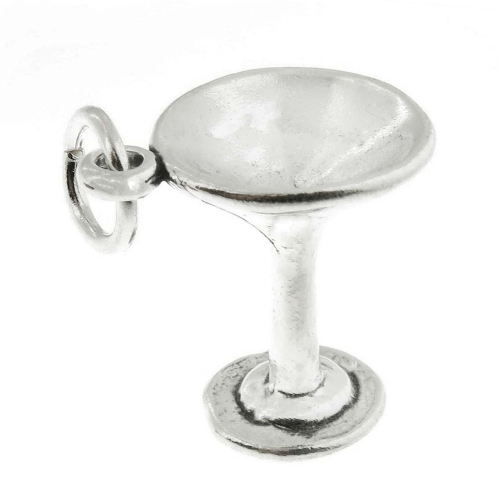 Martini Cocktail Champagne Glass 3D 925 Solid Sterling Silver Charm ...