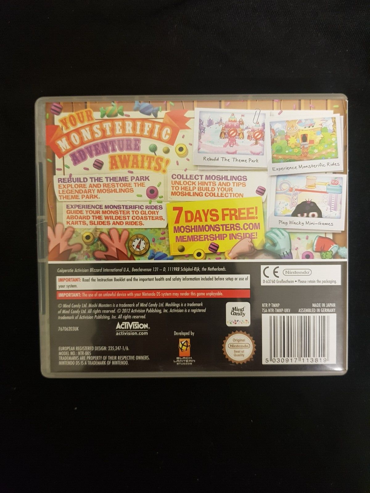 Moshi Monsters Moshlings Theme Park Nintendo DS Game Complete | eBay UK
