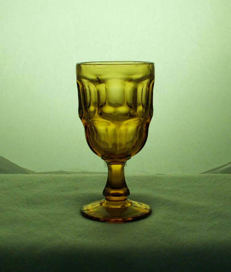 Libbey Ashburton Wine Glass Amber Stem 3011 Pressed No Trim USA bfe1549 ...
