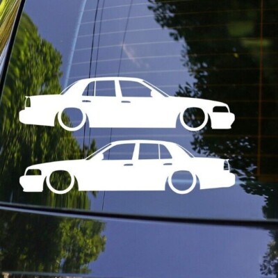 2x Lowered Car Outline Stickers for Ford Crown Victoria LX Sport 1998 ...