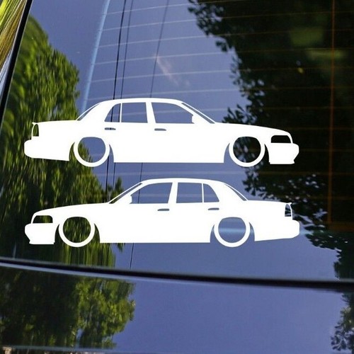 2x Lowered Car Outline Stickers for Ford Crown Victoria LX Sport 1998 ...