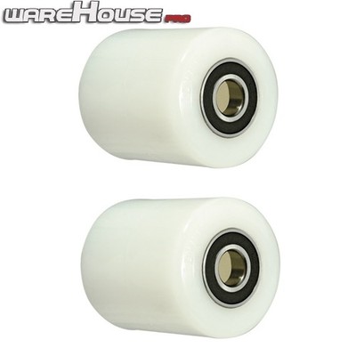 New Nylon Pallet Jack Wheels- Front Roller Load Wheels + Bearings- x2 ...