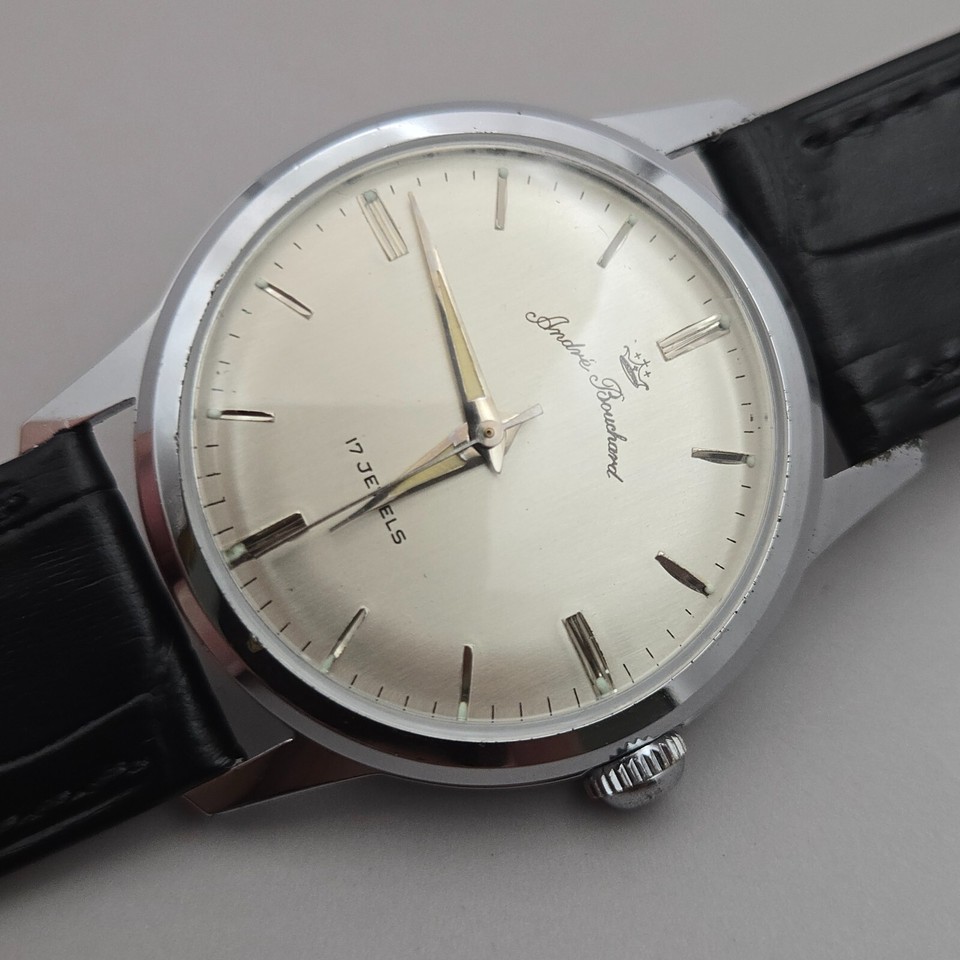 Vintage Andre Bouchard men's manual wind watch ST 92/Enicar 410 swiss ...