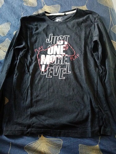 T shirt ml noir garçon 14 ans basic npo Très bon état | eBay