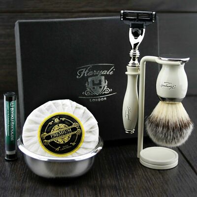 Complete Men's Shaving Set Razor & Synthetic Brush | eBay Australia