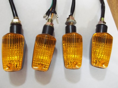 6 volt motorcycle turn signals black with amber lens 4 pcs per order | eBay