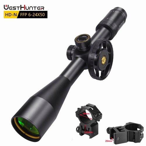 WestHunter HD-N 6-24x50 FFP Rifle Scopes First Focal Plane 30mm Tube ...