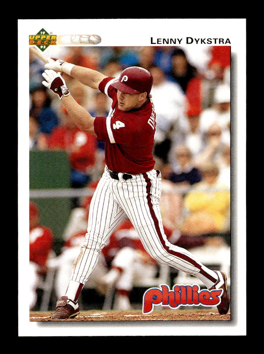 1992 Upper Deck #246 Lenny Dykstra Philadelphia Phillies GEM-MT Card ...