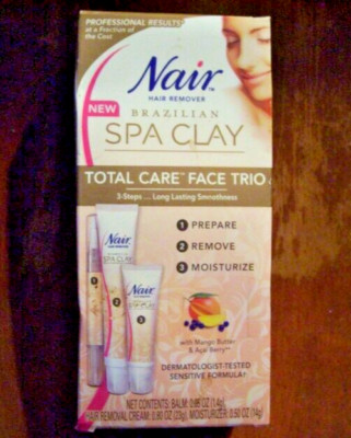 Nair Brazilian Spa Clay Total Care Face Trio Prepare Remove Moisturize MANGO | eBay
