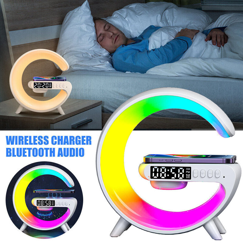 LED Lamp Smart G Bluetooth Speaker Wireless Charger RGB Alarm Clock ...