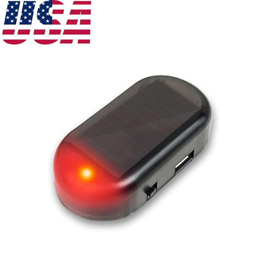 2× Car Alarm Warning Solar Flash LED Light Fake Security System Anti ...