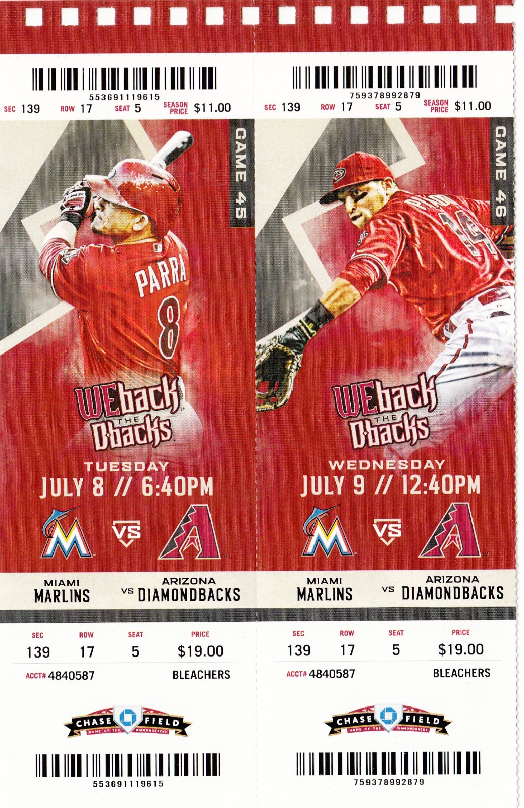 2014 ARIZONA DIAMONDBACKS PICK YOUR GAME GOLDSCHMIDT TICKET STUB MANY ...