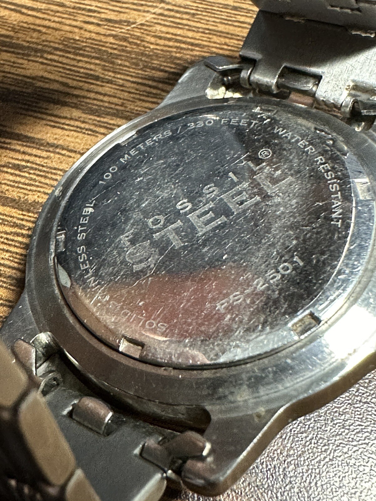 Fossil Watch Men Stainless Steel Silver 100m Water Res Date Battery ...