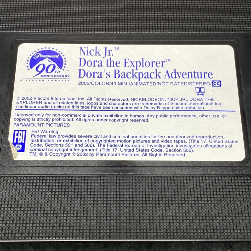 Nickelodeon Dora the Explorer Backpack Adventure VHS 2002 Video Tape ...