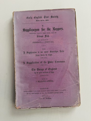 Early English Text Society original 1871 Supplicacyon For The Beggars ...