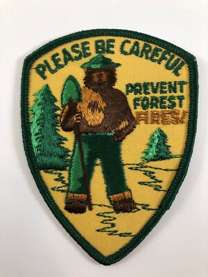 Smokey Bear US Forest Service Patch Be Careful Prevent Forest Fires ...