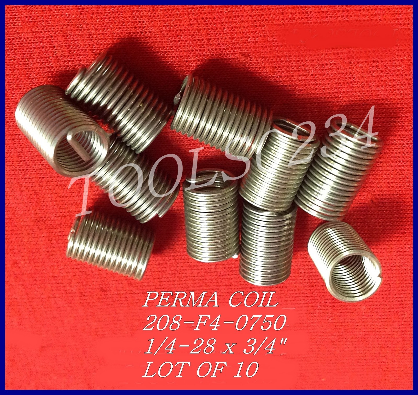1 4 28 Thread Repair Insert 1 4 28 LOT OF 10 Inserts USA Perma Coil 208