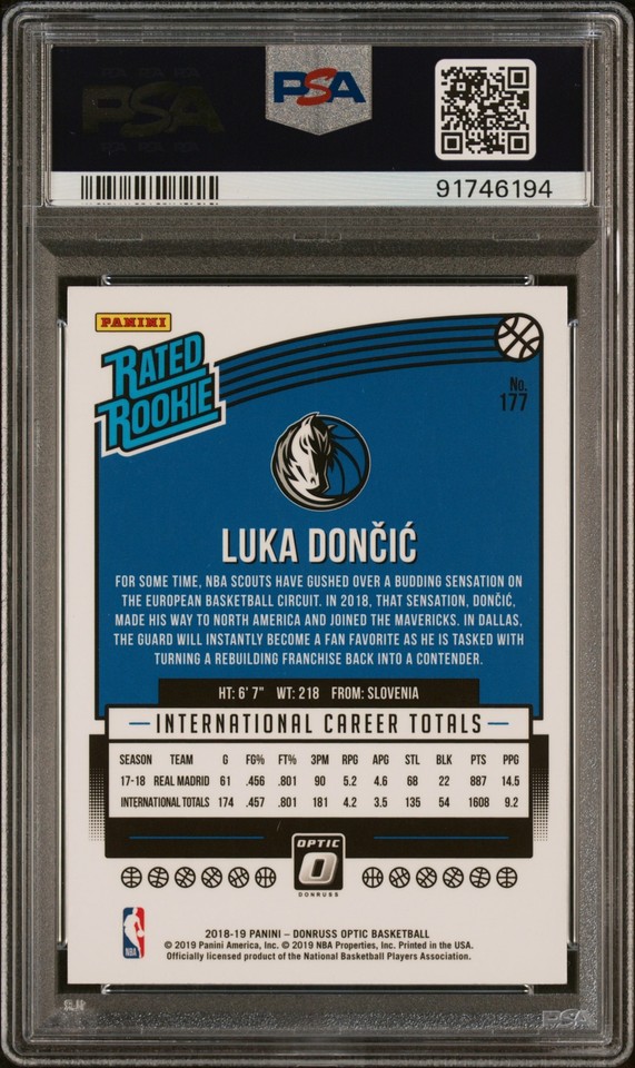 2018 Panini Donruss Optic #177 Luka Doncic PSA 10 | eBay