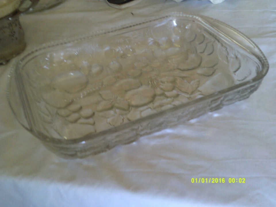 Vintage Libbey Orchard Fruit Clear Glass 13x9 casserole dish | eBay