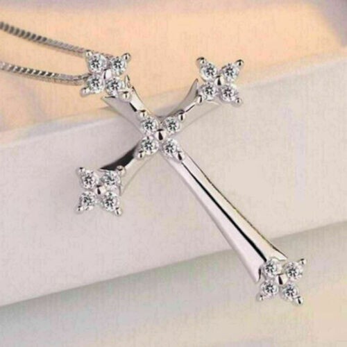 2Ct Lab Created-Cut VVS1 Diamond Cross Pendant 14K White Gold Plated | eBay