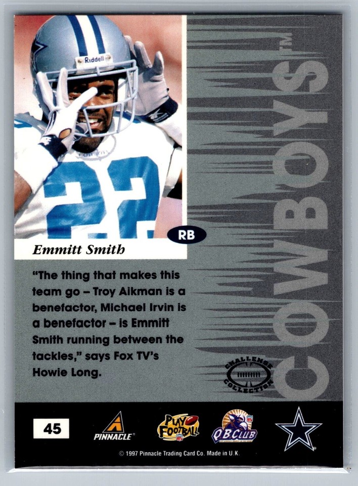 1997 Pinnacle Inscriptions - #45 Emmitt Smith - HOF NM-MT *TEXCARDS* | eBay