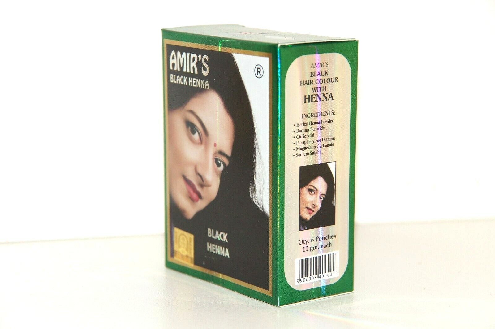 Amir's Black Henna, 6 PouchesX10gram + Amir's Burgundy Henna, 6 Pouches ...