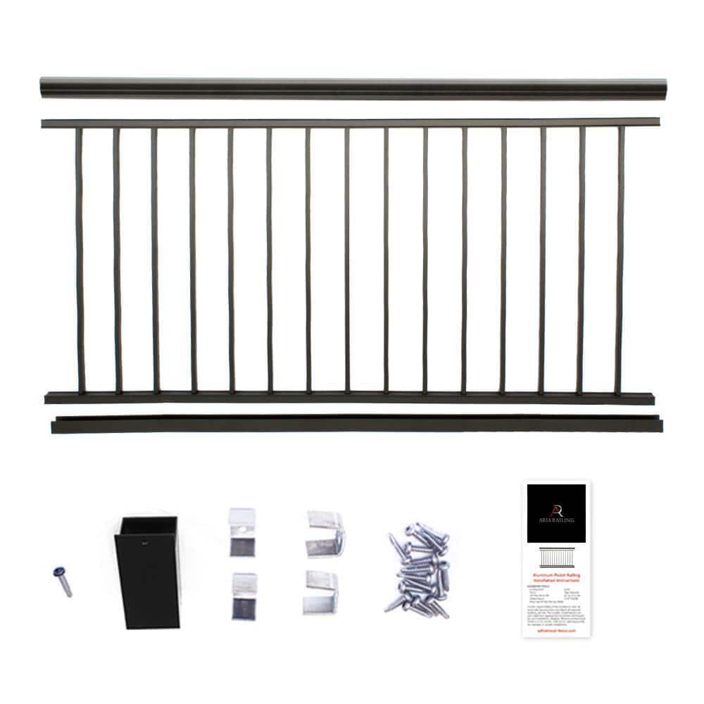 Aria Railing Preassembled Deck Railing 42" x 69.43" Aluminum Black ...