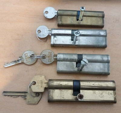 2 x 55/40, 1 x 45/40 & 1 x 45/35 Size Euro Cylinder Upvc Door Locks ...